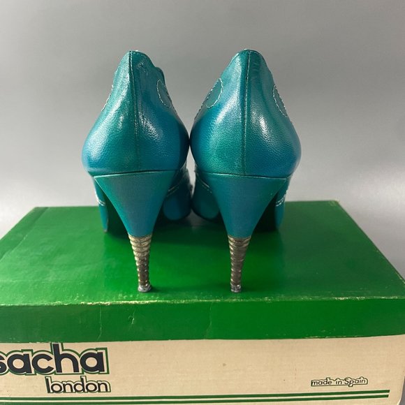 Sacha London | Shoes | Vintage Sacha London Scalloped Trim Heels With ...